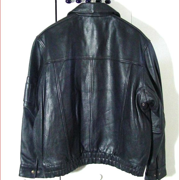 columbia sportswear | Jackets & Coats | Leather Jacket Vtg Black ...